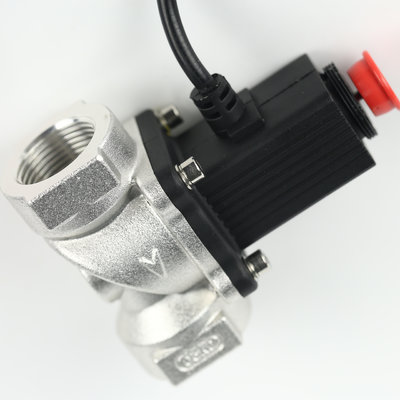 Gas solenoid shut-off valve DN15 for 1/2" pipe for gas pipeline with 50 Mpa aluminum body