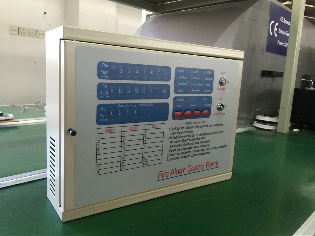 16 Zone fire alarm control panel for fire system with English version wall mounted type