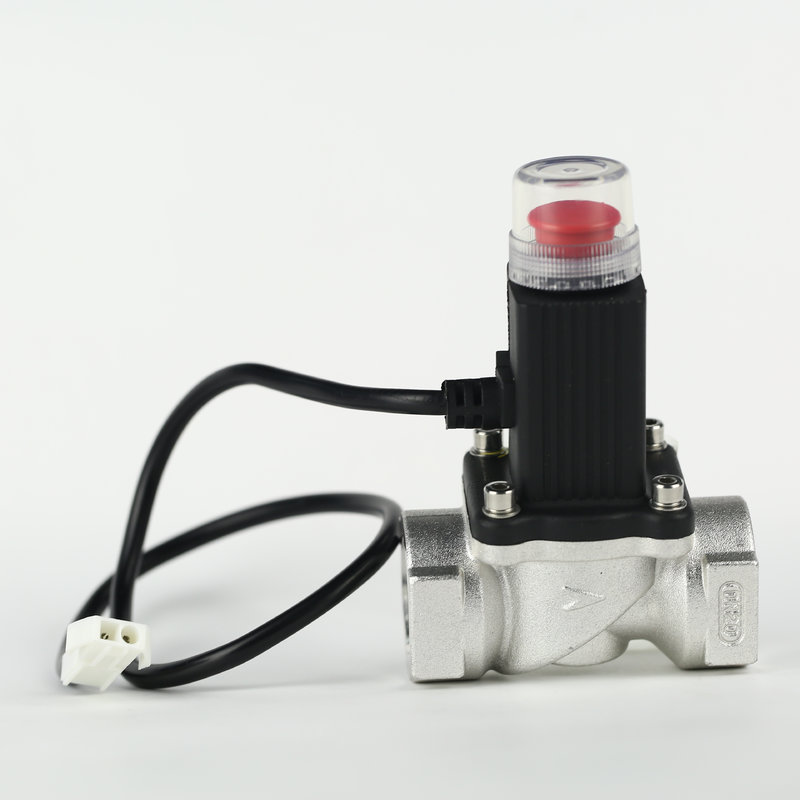 Gas solenoid shut-off valve DN15 for 1/2" pipe for gas pipeline with 50 Mpa aluminum body