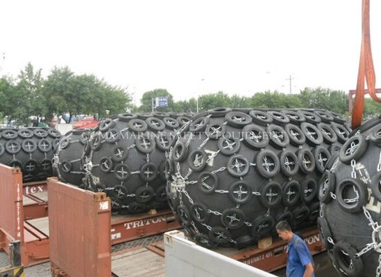 Marine Pneumatic Rubber Fender with Galvanized Chain and Tire