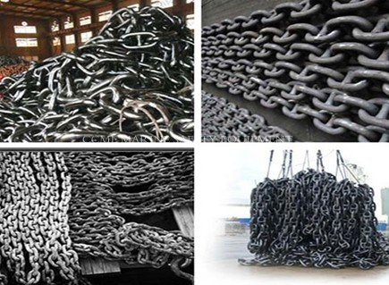 Offshore Mooring Black Tarred U2 U3 Stud link used anchor chain