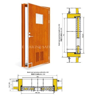 Marine Steel Hinged Weathertight/Watertight Door with Square Corner