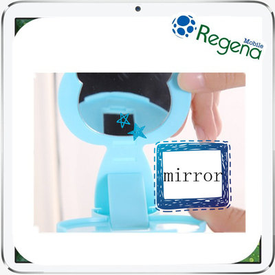 Cute Mobile Phone Accessory Mirror Pad Bracket Fold Down With 4 Buckle Design