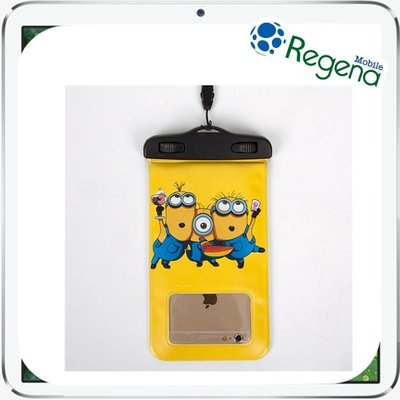 100% IPX 8 Standard Waterproof Cartoon Cell Phone ABS Case Bag With Strap