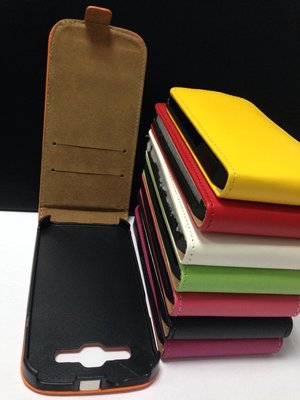 Brown PU Leather Cell Phone Protective Cases Samsung S4 Flip Cover