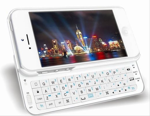 White , Black Iphone 5 Bluetooth Keyboard Case With Hard Case