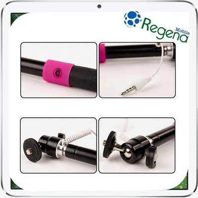 Extendable Handheld Monopod Cell Phone Selfie Pole With Inbuilt Remote Cable