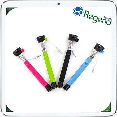 Cell Phone Z07-5 Extendable Handheld Wired Selfie Stick with L-Shaped Phone Clamp