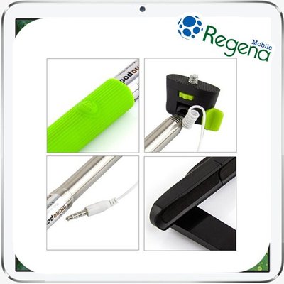 Cell Phone Z07-5 Extendable Handheld Wired Selfie Stick with L-Shaped Phone Clamp