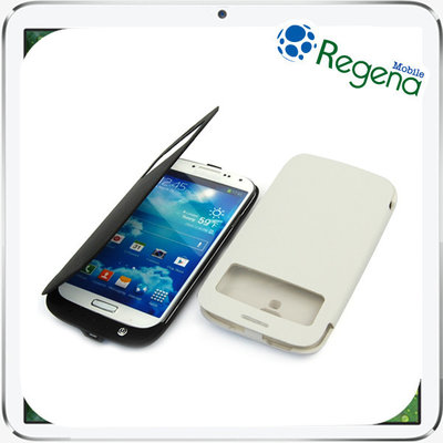 3500mah mobile phone accessories Battery Charger Case With Window Leather Cover power bank for Samsung Galaxy