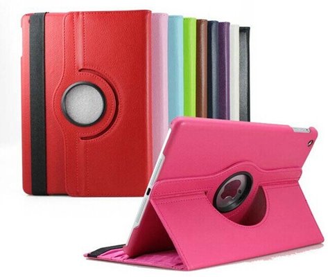 360 Rotating Cell Phone Protective Cases Ipad air Leather Cover in Rose