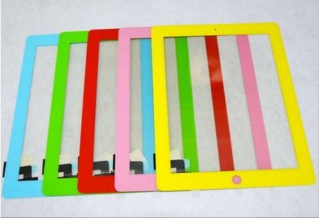 Original Ipad 2 Digitizer Touch Screen iPad Spare Parts , Pink / Yellow / Red / Blue