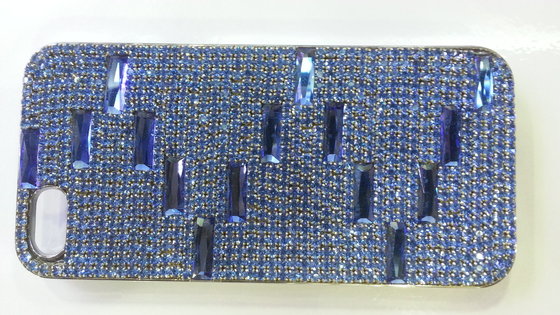 Handmade Iphone 4s Protective Covers / Blue Bling Cell Phone Case Cover