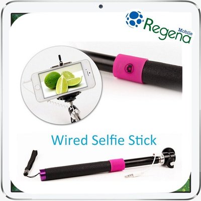Extendable Handheld Monopod Cell Phone Selfie Pole With Inbuilt Remote Cable