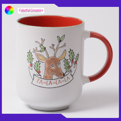 Cute Animal Water Hand Painted Pottery Mugs Promotional Ceramic Mugs
