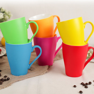 Frosted Glazed Milk Coffee Custom Ceramic Coffee Mugs Microwave Safe Cadmium Free