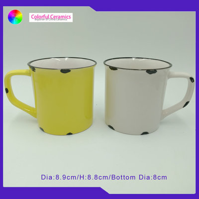 Enamel Glazed White Ceramic Coffee Mugs New Bone China Mug With Glaze
