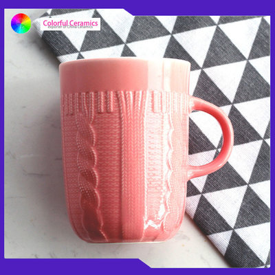 Food Safe Grade Custom Embossed Mugs Colorful Use In Promotional Gift