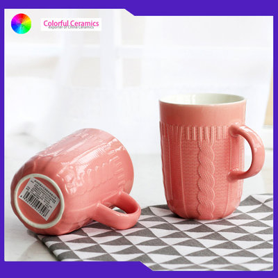 Food Safe Grade Custom Embossed Mugs Colorful Use In Promotional Gift