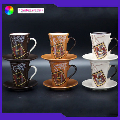 Tableware Ceramic Cup And Saucer Colorful Tea Cup And Saucer Gift Set