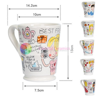 Cute European Style Personalized Ceramic Coffee Mugs 500ml Warm For Couple