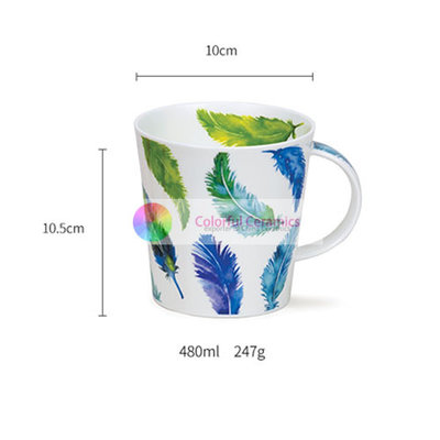 Gold Feather 480ml Decal Coffee Mug For Restaurant Home And Party
