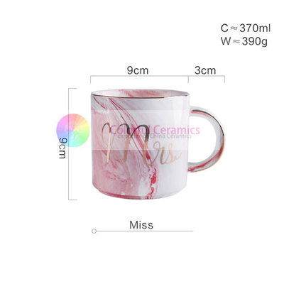 househould ceramics 390ml ceramic mug couple mugs coffee cup milk mug gold decal and gold rim with marble glaze