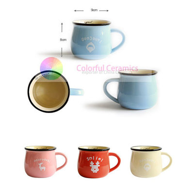 Wholesale trade Breakfast ware ceramics 300ml ceramic mug coffee cup milk mug cute mug decal