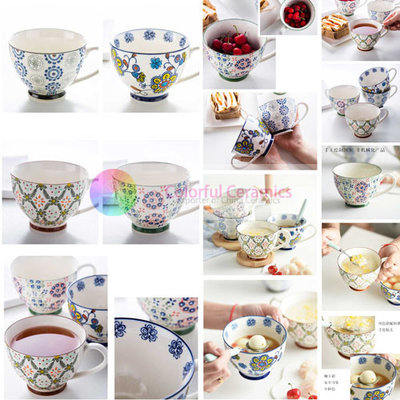 High Capacity Promotional Ceramic Coffee Mugs European Style For Breakfast Cereal