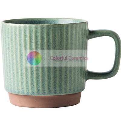 Creative Custom Embossed Mugs Solid Color Corrugated Ceramic Coffee Cup