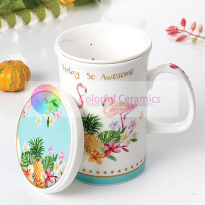 ceramic coffee mug with lid 360ml coffee cups water mug drinking ware decal custom coffee mugs