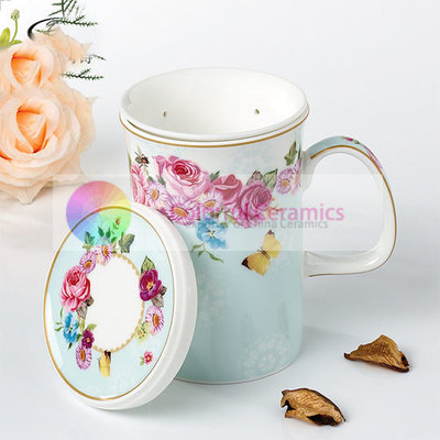 ceramic coffee mug with lid 360ml coffee cups water mug drinking ware decal custom coffee mugs