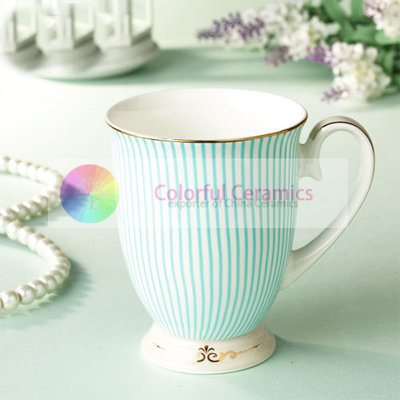 ceramic coffee cup with lid 300ml decal gold rim foot mug milk mug watre cups custom coffee mugs