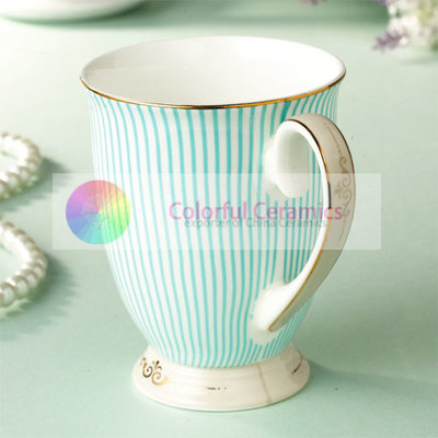 ceramic coffee cup with lid 300ml decal gold rim foot mug milk mug watre cups custom coffee mugs
