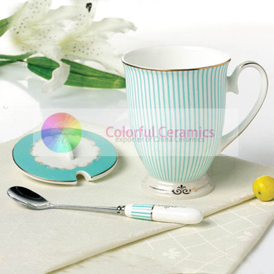 ceramic coffee cup with lid 300ml decal gold rim foot mug milk mug watre cups custom coffee mugs