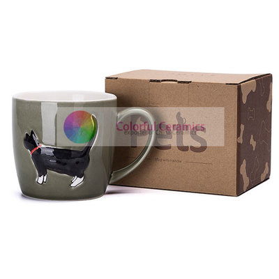 Hand Painted Custom Ceramic Coffee Mugs 300ml Glaze Can Be Use In Dishwasher