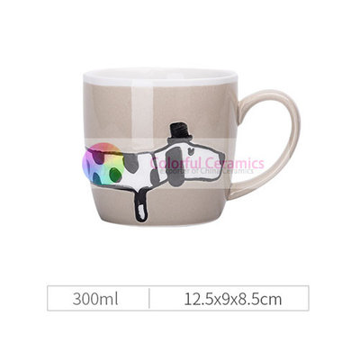 Hand Painted Custom Ceramic Coffee Mugs 300ml Glaze Can Be Use In Dishwasher
