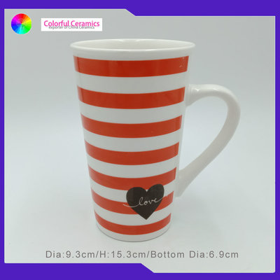 Handmade Custom Printed Ceramic Mugs Tall Type Food Contact Safe