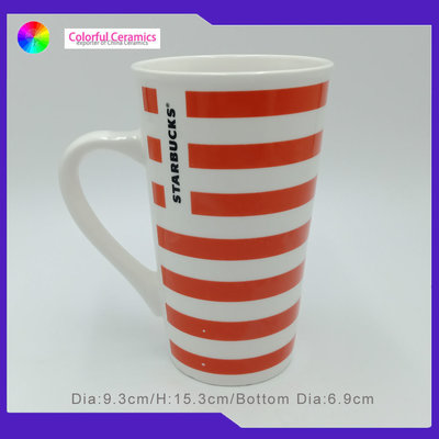 Handmade Custom Printed Ceramic Mugs Tall Type Food Contact Safe