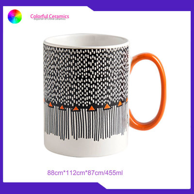 Geometrical Logo Custom Ceramic Coffee Mugs Food Grade For Tea Milk