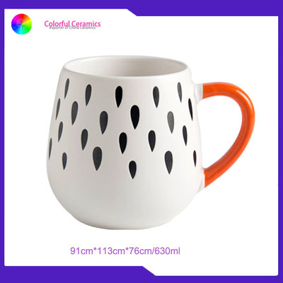Japanese Style Silkscreen Coffee Mugs Wave point Custom Ceramic Coffee Cups