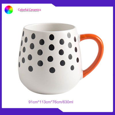 Japanese Style Silkscreen Coffee Mugs Wave point Custom Ceramic Coffee Cups