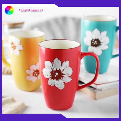 Nordic Simple Hand Drawn Coffee Mug Large Capacity Hand Decorated Mugs