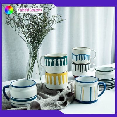 Japanese Custom Ceramic Cups Gold Rim Elegant For Drinking Tea Milk
