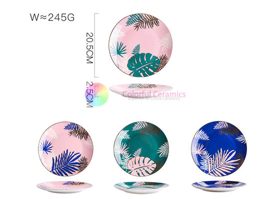 Nordic Style Decal Custom Printed Ceramic Plates Western Food Grade