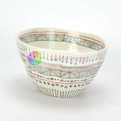 Vintage Irregular Shape Handmade Pottery Soup Bowls Unusual Design