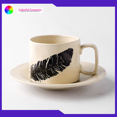 Nordic Ceramic Cup And Saucer 8.7cm*7cm For Breakfast Milk Drinking