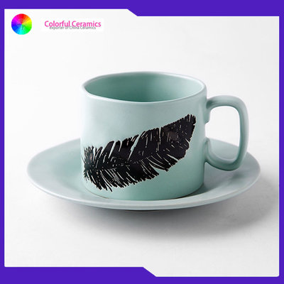 Nordic Ceramic Cup And Saucer 8.7cm*7cm For Breakfast Milk Drinking