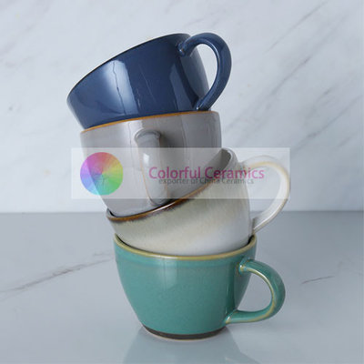 Tableware Milk Cute Glazed Ceramic Coffee Mugs Dark green Glazed Pottery Mugs