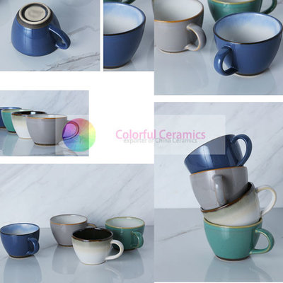 Tableware Milk Cute Glazed Ceramic Coffee Mugs Dark green Glazed Pottery Mugs